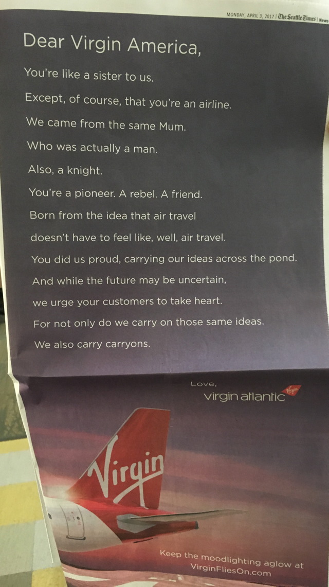 How Virgin Atlantic Is Not-So-Silently Mourning the Loss of Virgin America