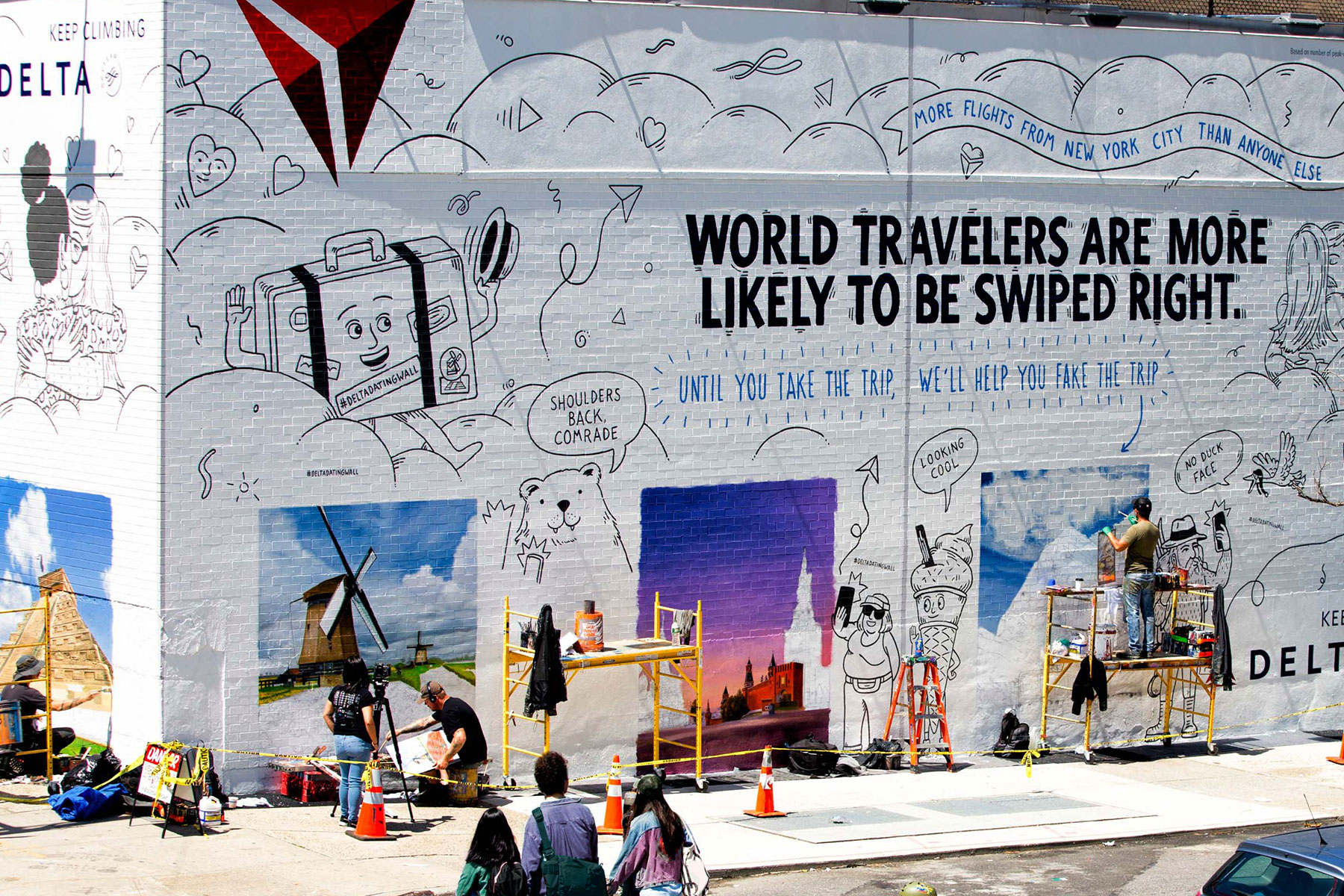 Delta Painted Exotic Locales on a Brooklyn Wall for Singles to Snap ...