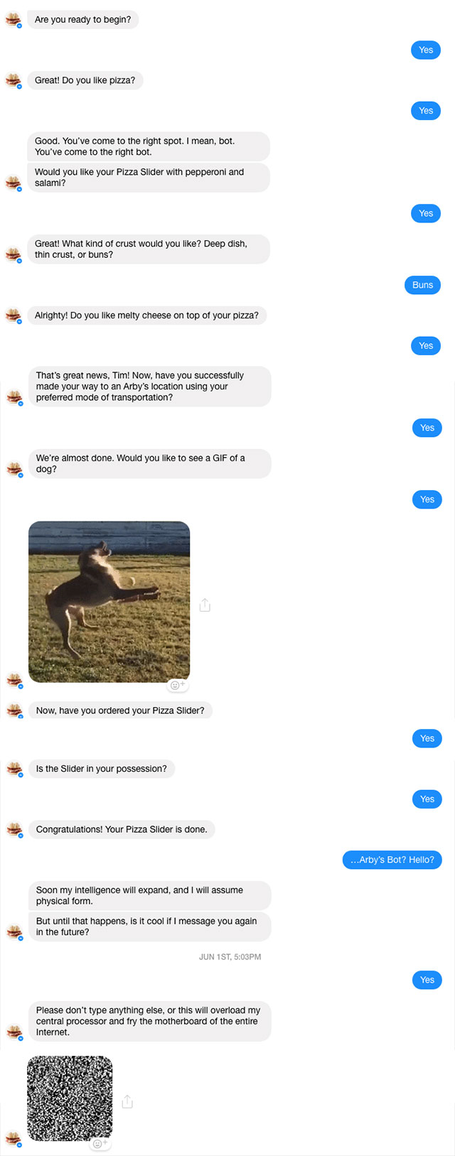 Arby's Made a Totally Useless Chatbot to Make Fun of the Domino's Tracker