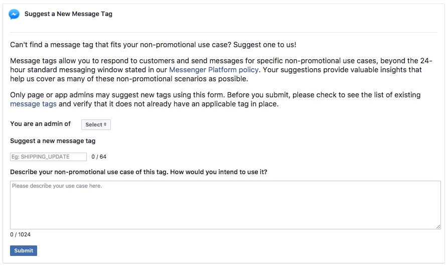 There Are 3 New Message Tags for Facebook Messenger Bots