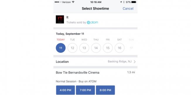 Take In a Film With Facebook