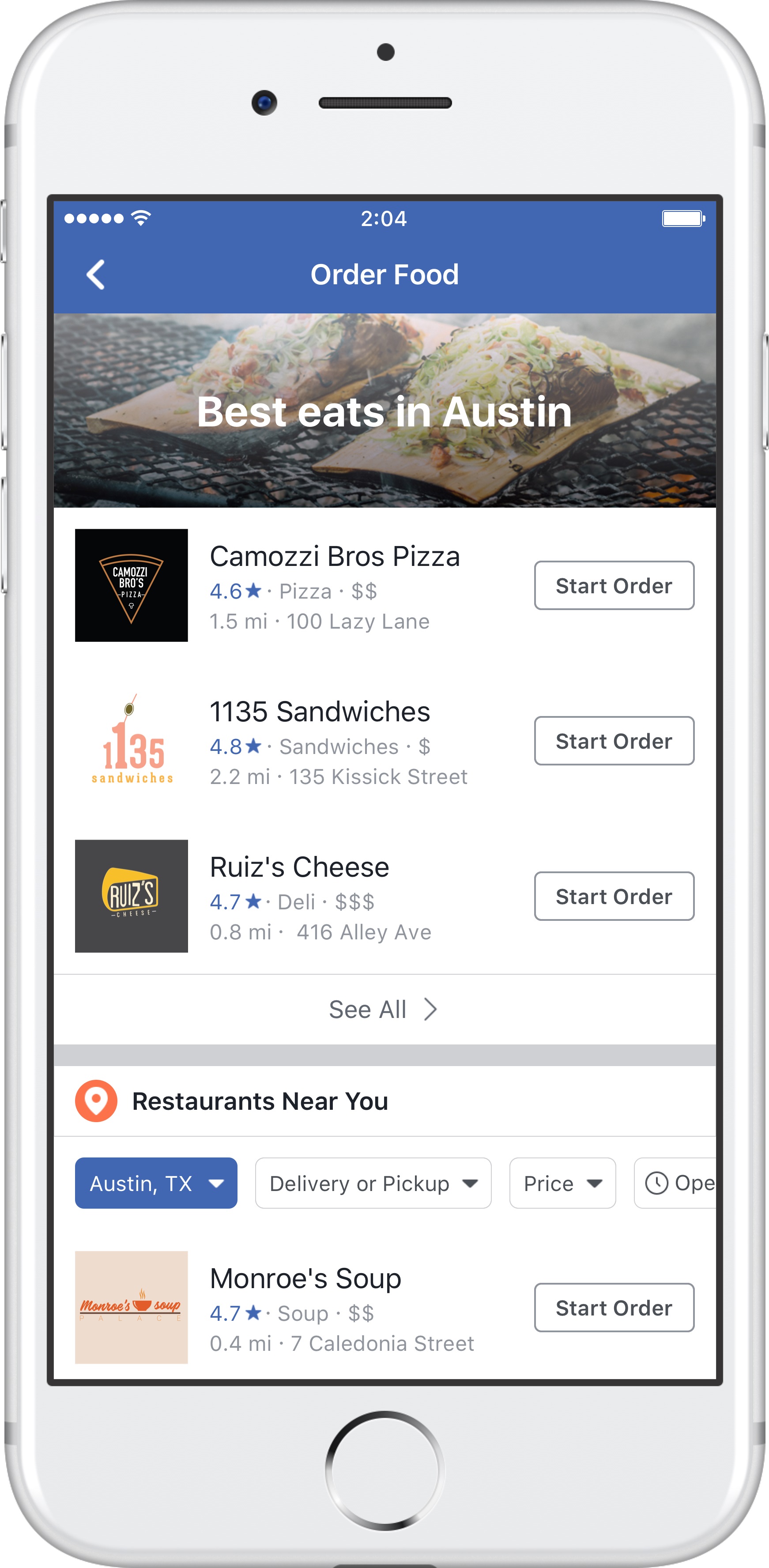 You Can Now Order Food on Facebook Without Leaving the App