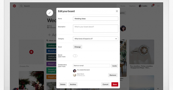 Pinterest Now Lets You Archive Boards, Rearrange Pins and More