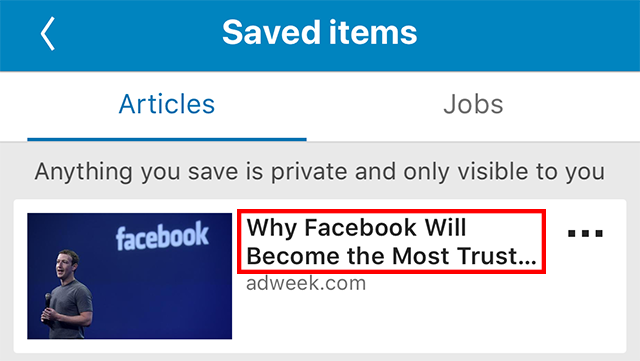 LinkedIn: Here's How to Save Articles and Read Them Later