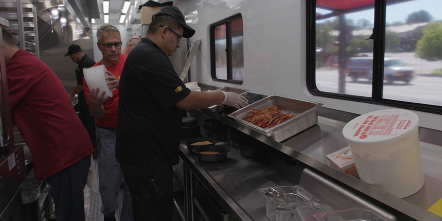 Take a Peek Inside Denny's New Mammoth Rolling Restaurant