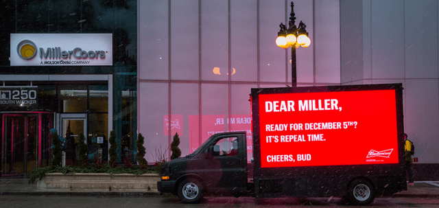Budweiser Placed These Billboards Outside Competitors' Offices to ...
