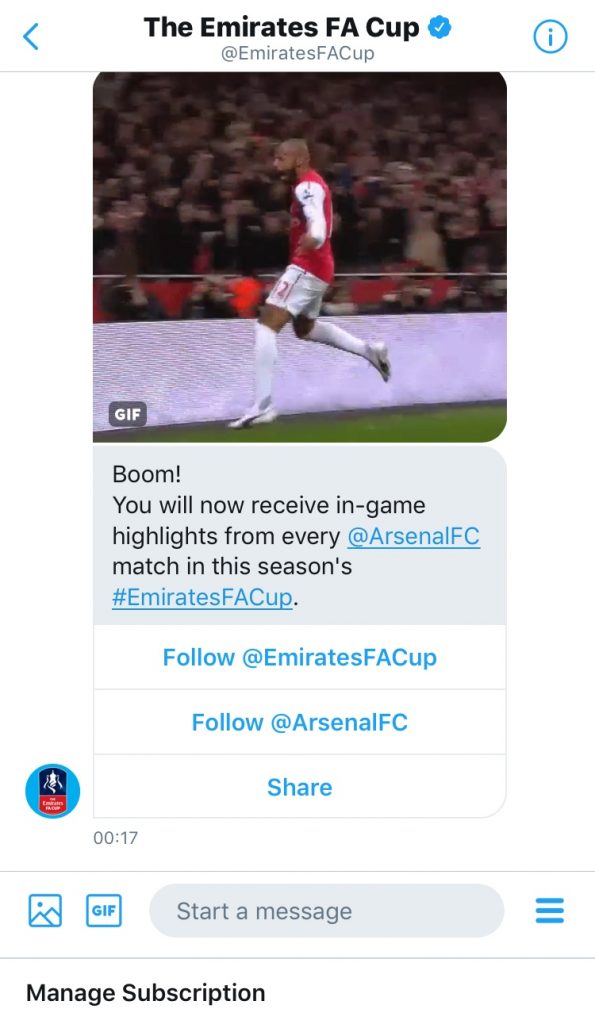 Twitter, The Football Association Created a DM Bot to Deliver Emirates ...