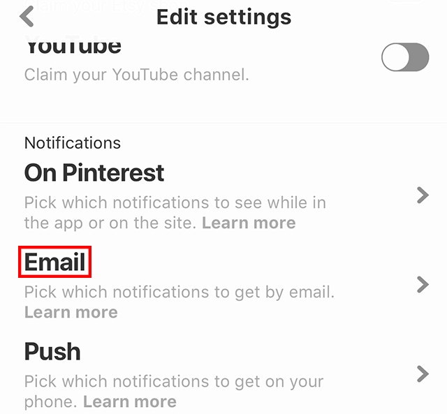 Pinterest: Here's How to Manage the App's Email Notifications