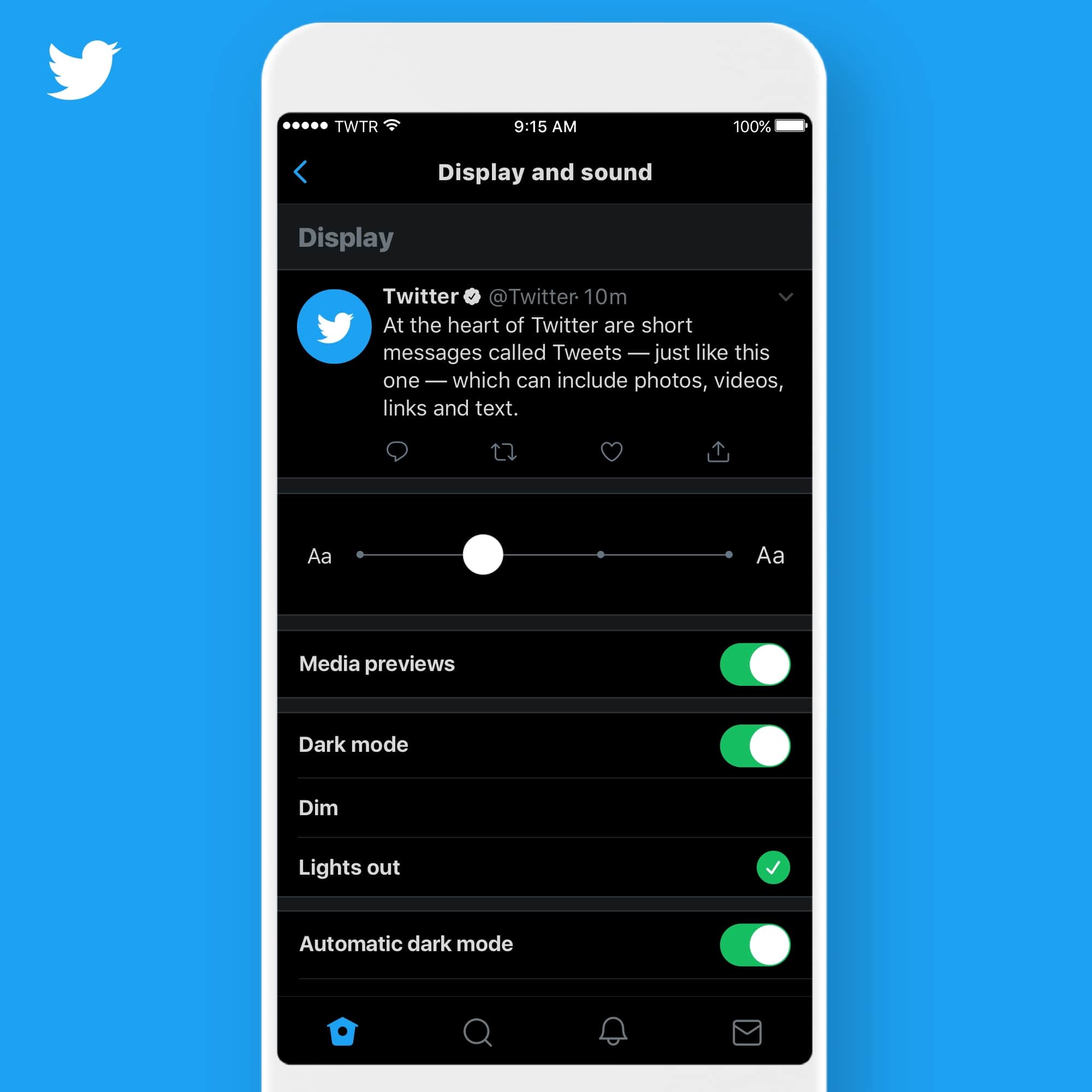 Twitter’s Dark Mode Gets Darker and Automatic for Its iOS Users