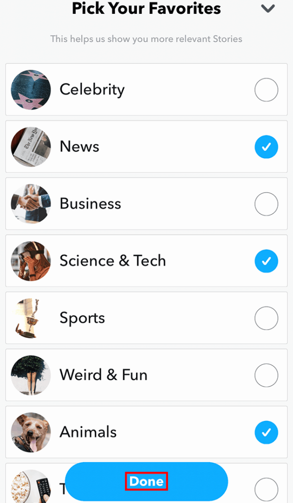 Snapchat: Here's How to Select Your Interests on Discover