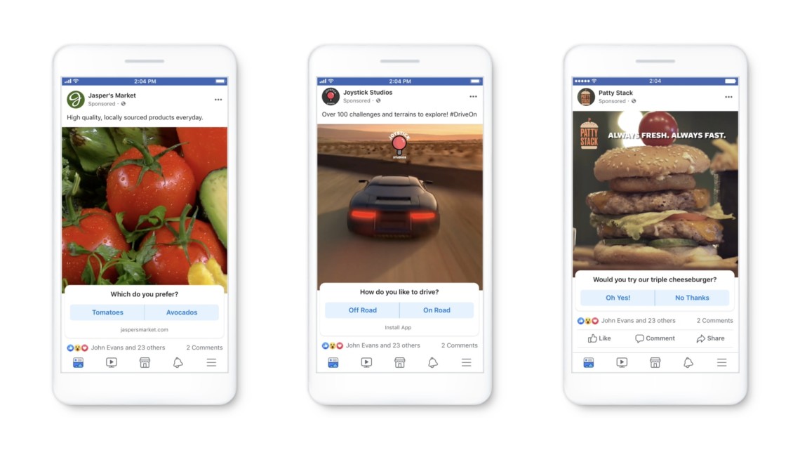 Facebook Details 3 New Interactive Ad Options