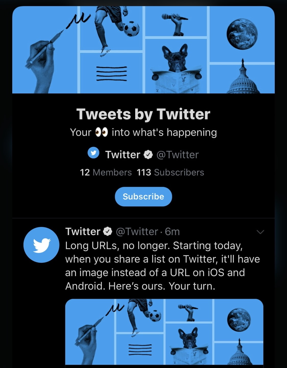 Twitter Replaces URLs With Images When Lists Are Shared