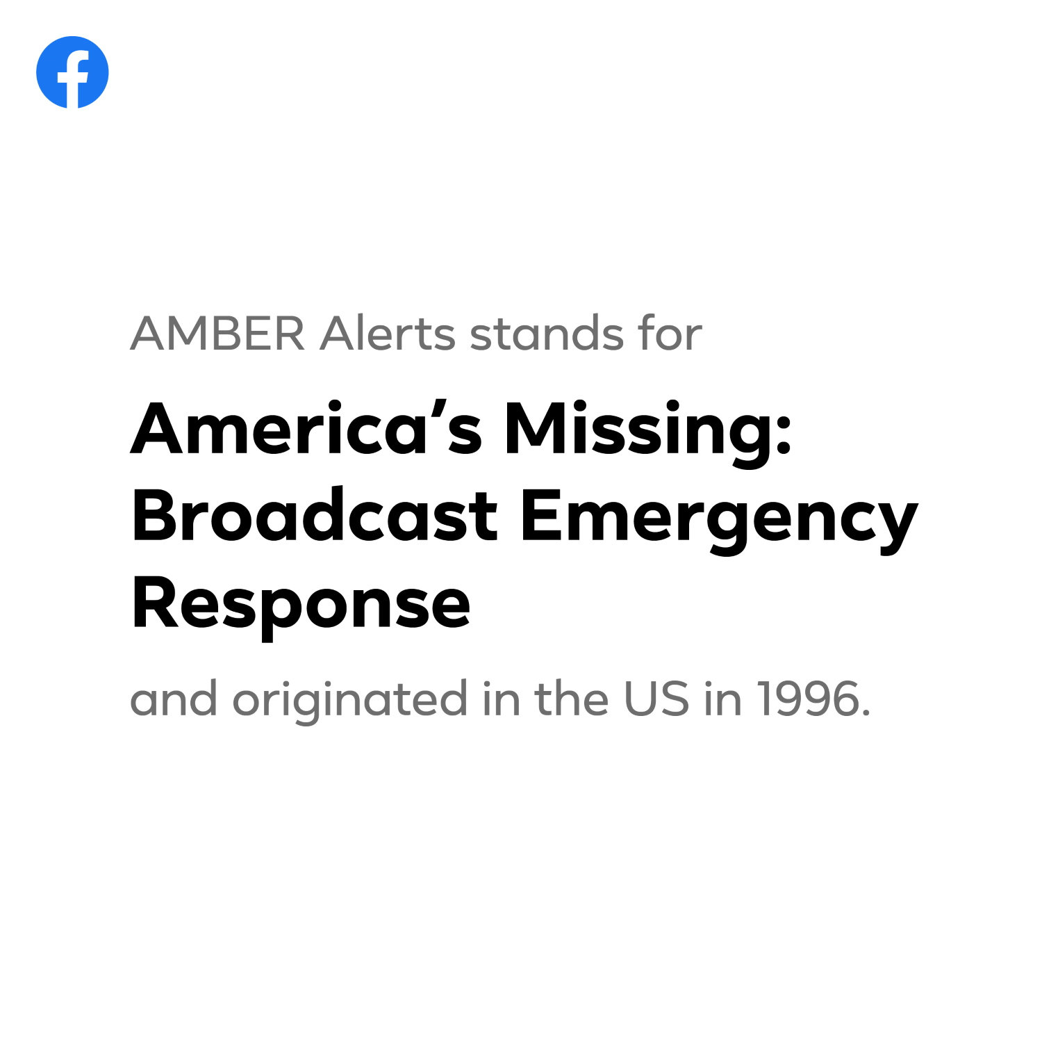 Facebook Improves on Its Amber Alerts