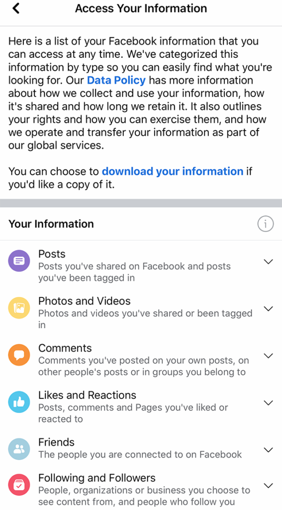 Facebook: Here's How to Access Your Account Information