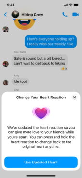 Facebook Adds Care Reaction, While Messenger Gets a Pulsating Heart