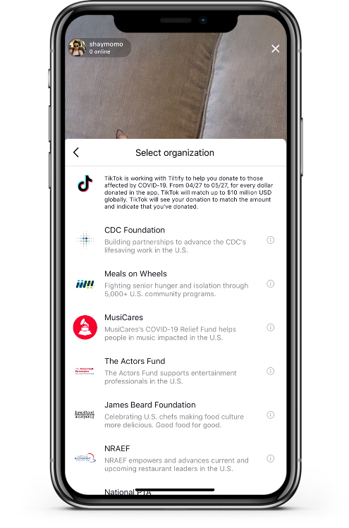 TikTok Rolls Out Donation Stickers to Benefit Organizations Providing ...