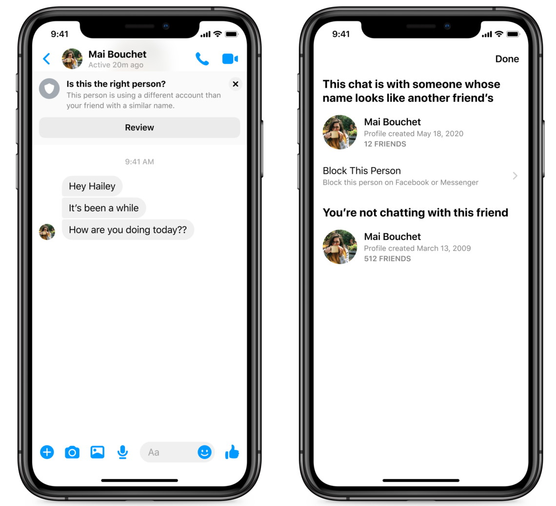 Messenger From Facebook Rolls Out Alerts to Warn Users of Impersonators ...
