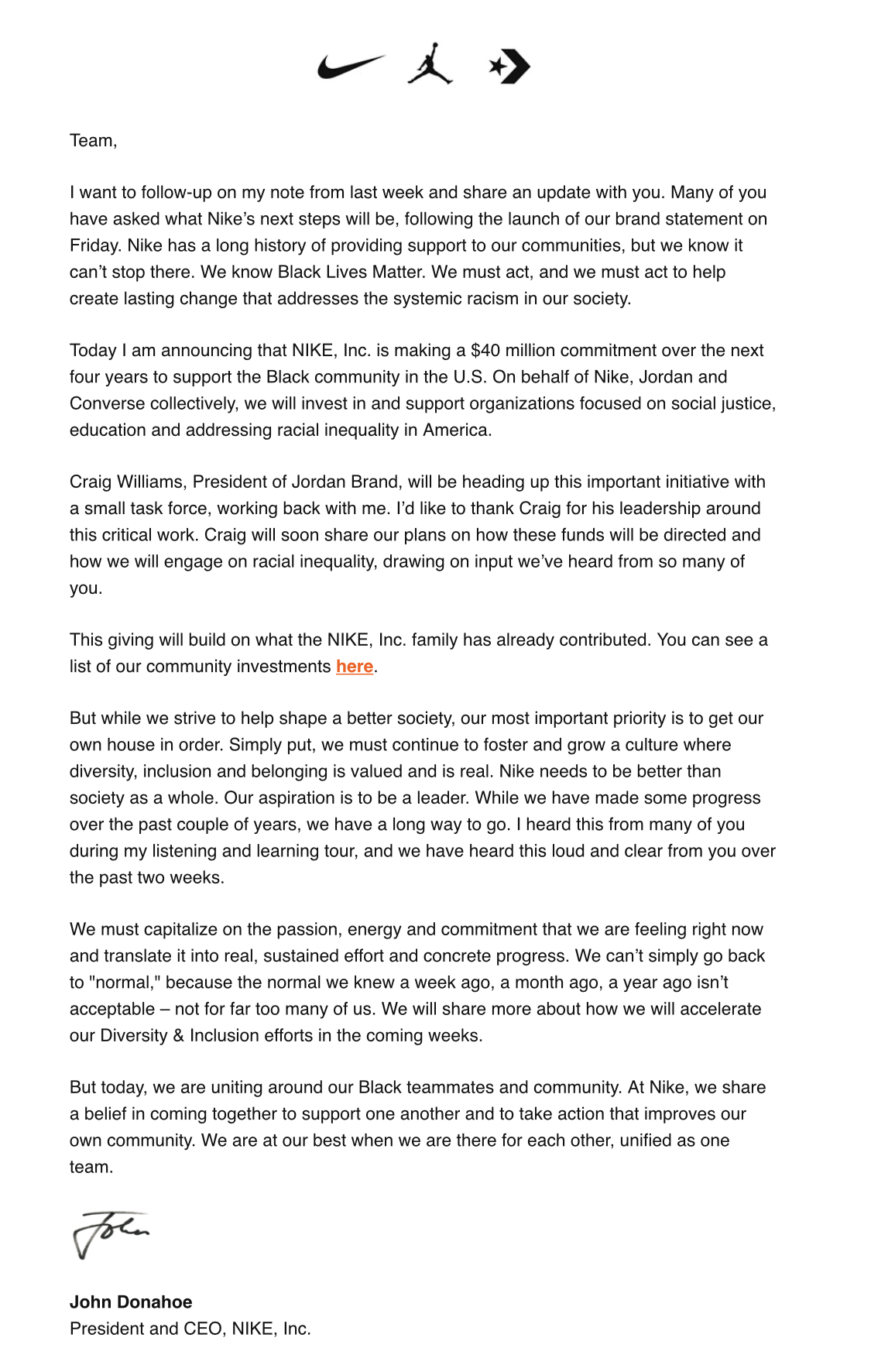 Nike Commits $40 Million to Support Black Communities