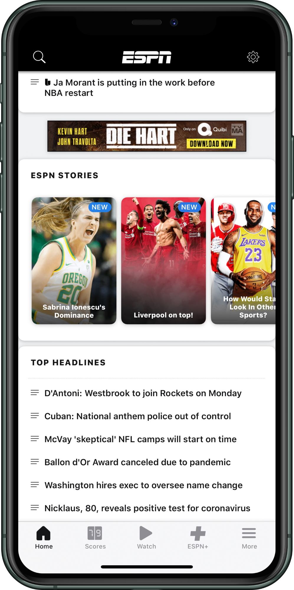 ESPN Adds a New Stories Format to Its App