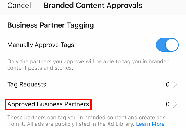 Instagram for Business: How to Add an Approved Business Partner