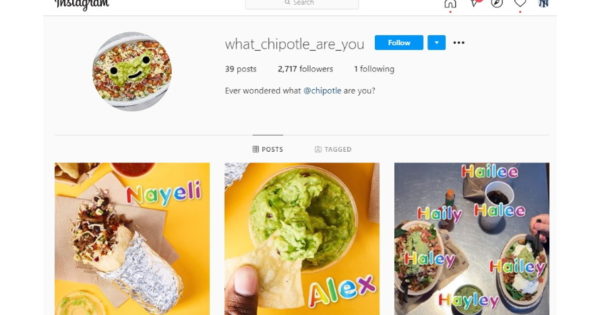 Chipotle Creates Stand-Alone @What_Chipotle_Are_You Instagram Account