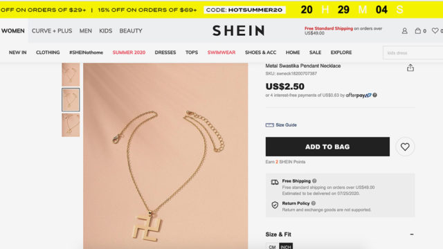 Shein, Fast Fashion Retailer, Comes Under Fire for Swastika Necklace ...