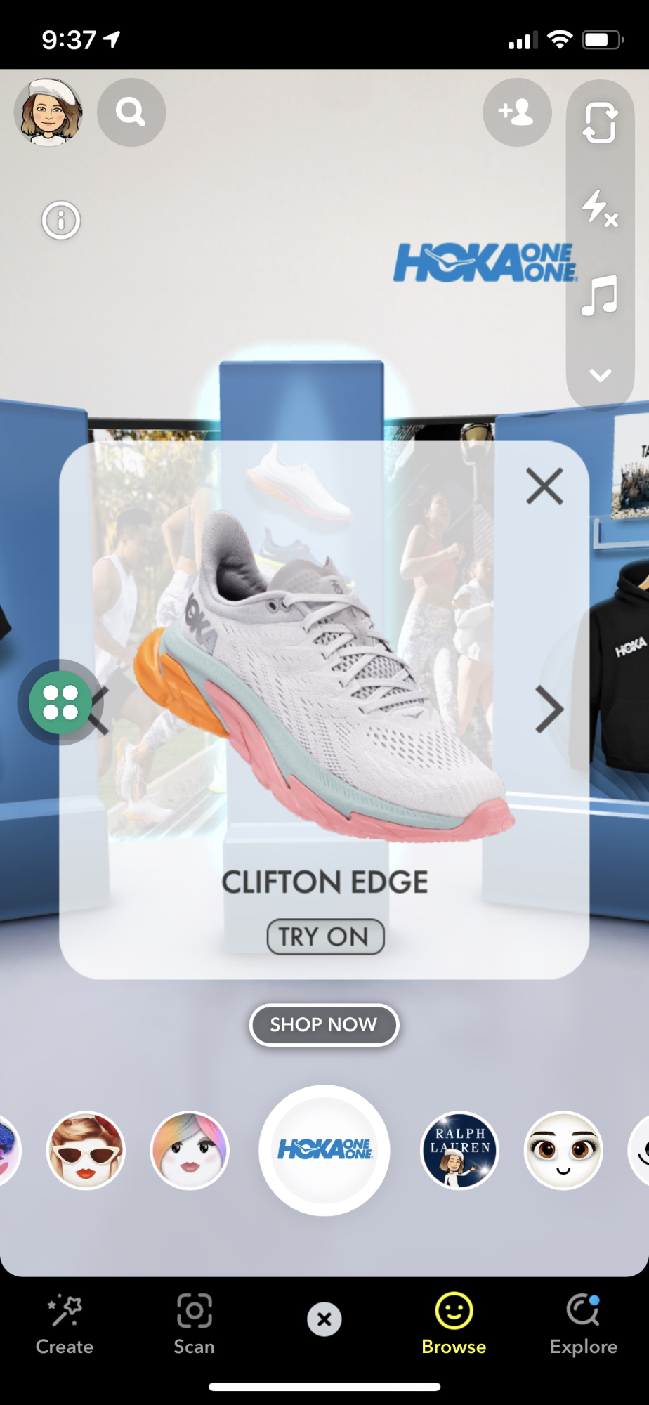 Hoka One One Taps Snapchat AR Lens for Virtual Pop-Up Store