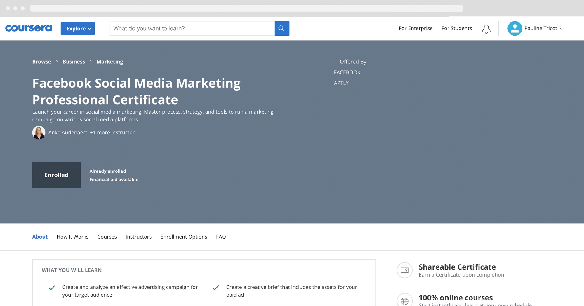 Facebook, Coursera Kick Off Social Media Marketing Professional ...