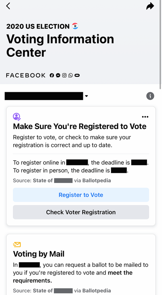 Facebook: How to View the Voting Information Center