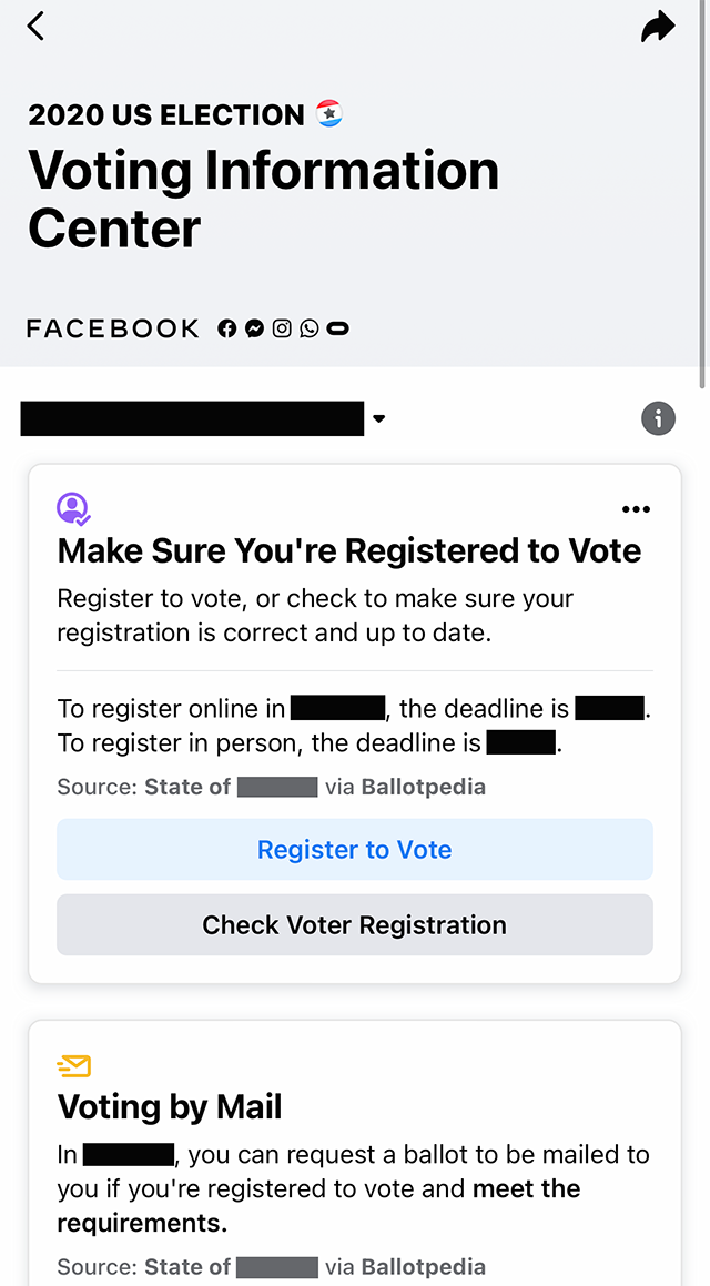 Facebook: How to View the Voting Information Center