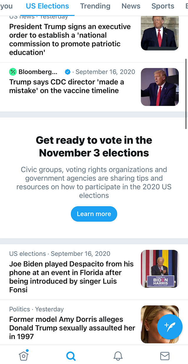 Twitter: How to Use the 2020 U.S. Election Hub