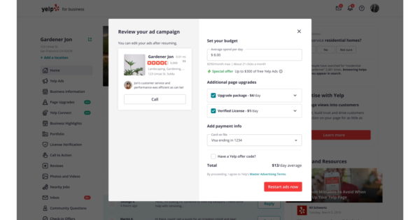 Yelp for Business Unveils Redesigned Ads Dashboard