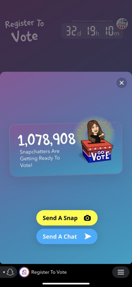Snapchat’s Voter Registration Efforts Hit the 1 Million Mark for the ...