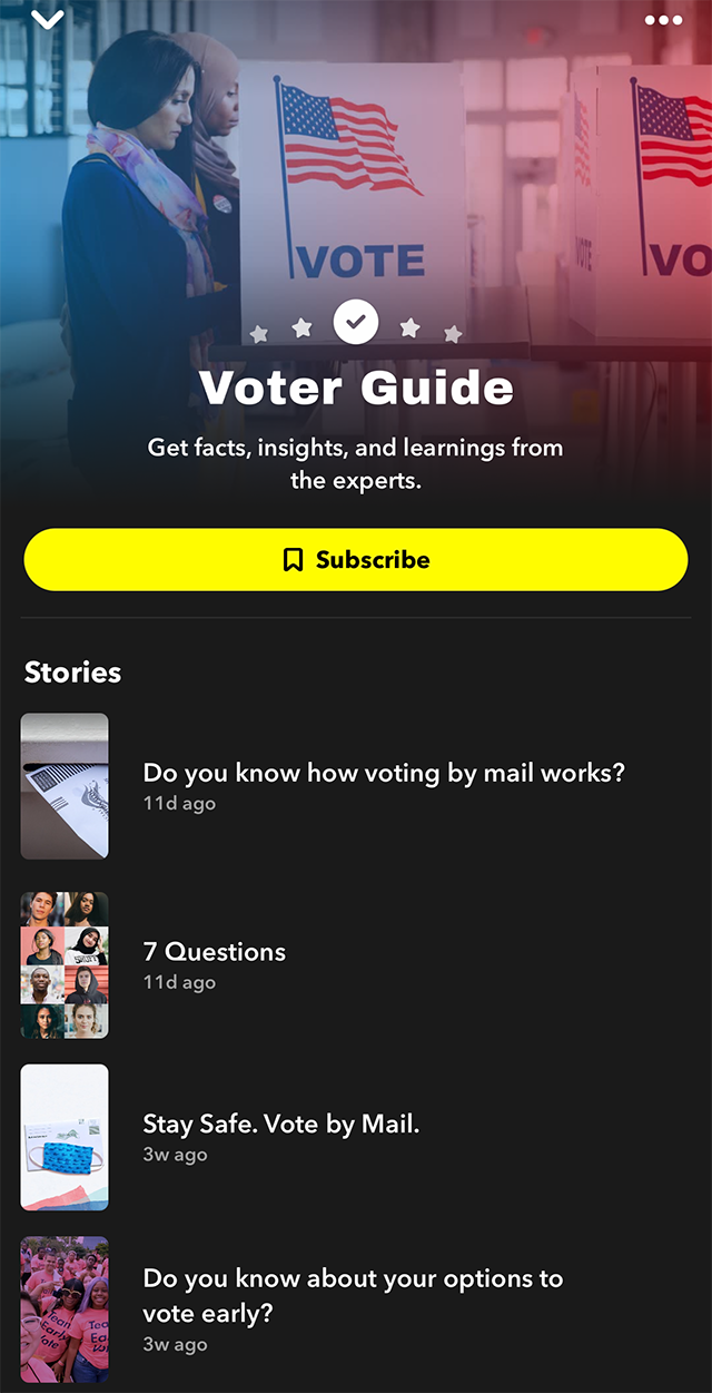 Snapchat: How to Use the Voter Guide