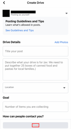 Facebook: How to Create a Drive