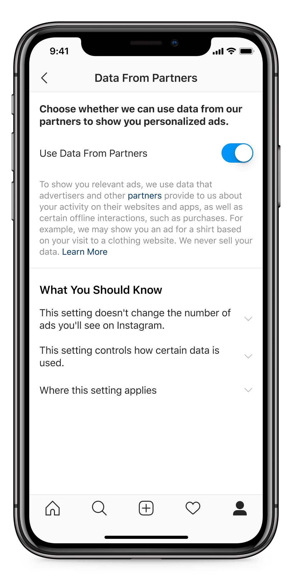 Instagram Adds Data From Partners Ad Setting