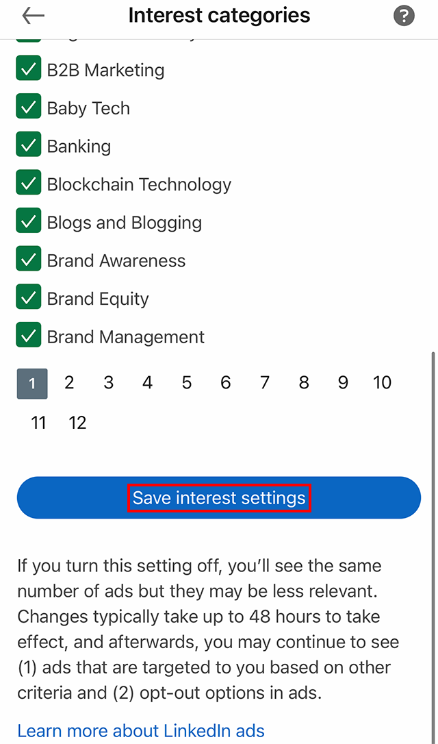 LinkedIn: How to Change Your Advertising Interest Categories