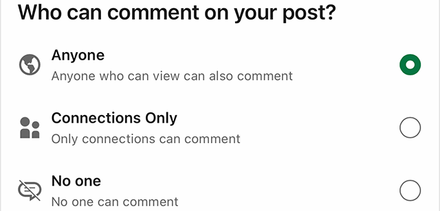 LinkedIn: How to Change Who Can Comment on Your Posts