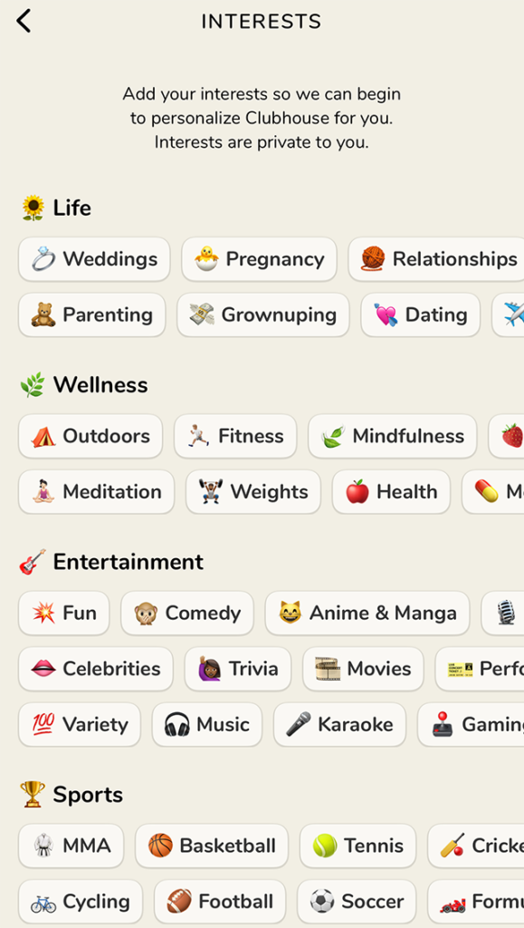 Clubhouse: How to Change Your Interests