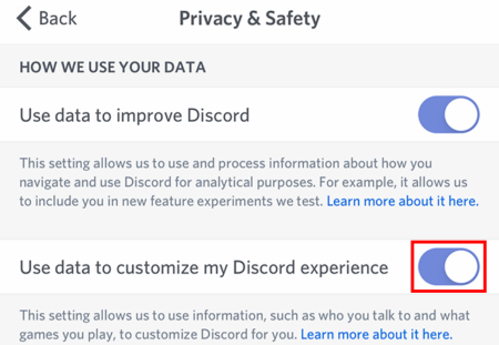 Discord: How to Stop Discord From Using Your Data to Customize Your ...