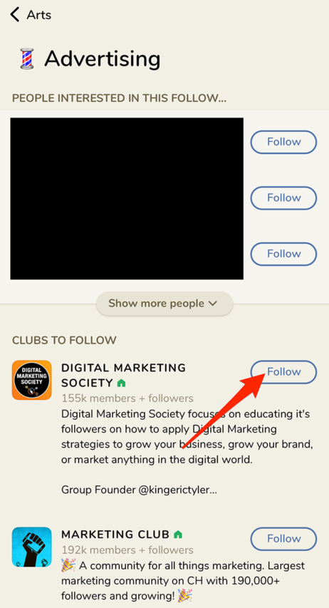 Clubhouse: How to Find Clubs to Follow