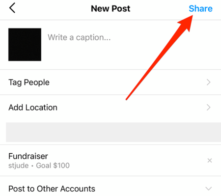 Instagram: How to Add a Fundraiser to Your Post