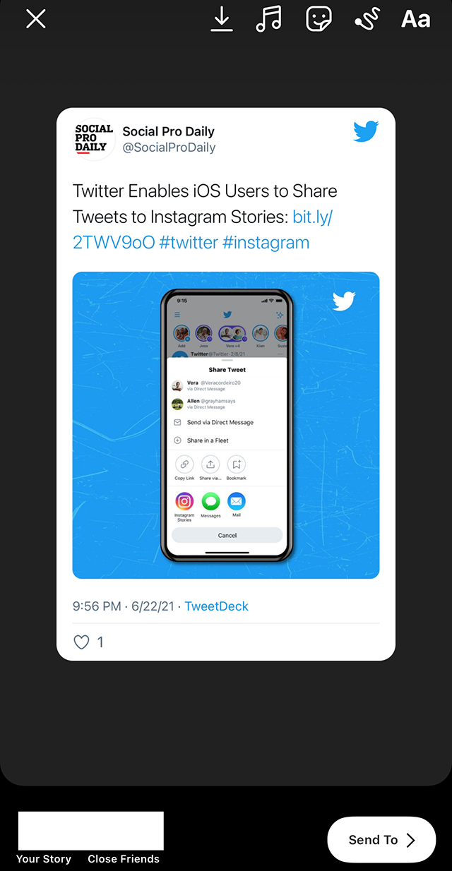Twitter: How to Share a Tweet to Instagram Stories on iOS