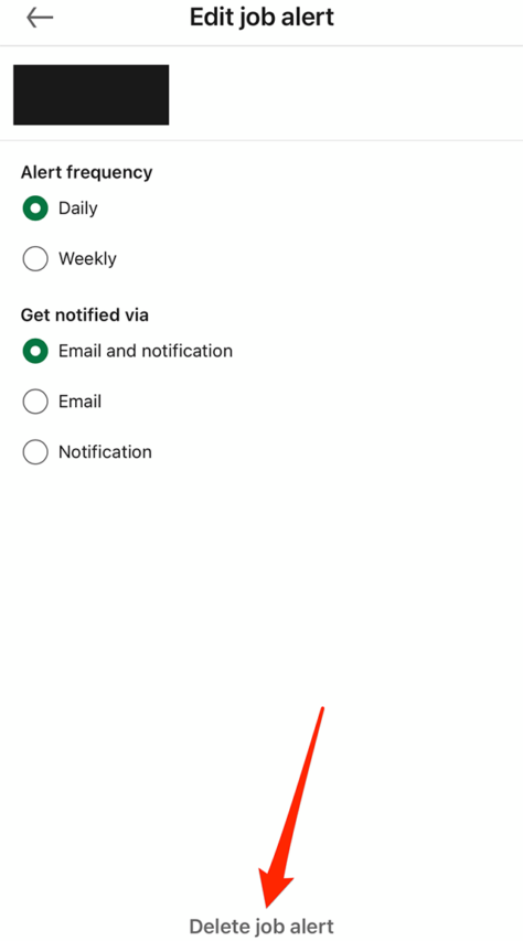 LinkedIn: How to Delete a Job Alert