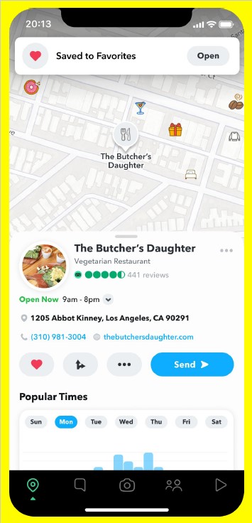 Snapchat Adds My Places Tray to Snap Map