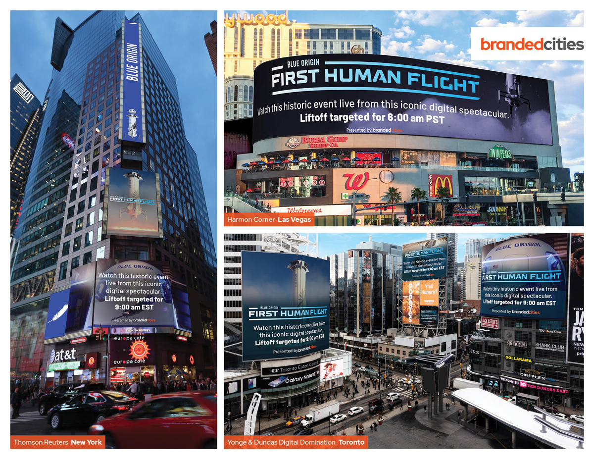 You Can Watch Blue Origin's Space Launch Live on a Billboard