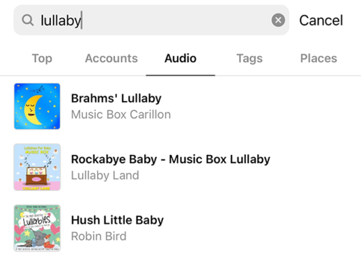 Instagram: How to Search for Audio