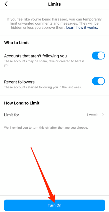 Instagram: How to Turn on Comment and DM Limits