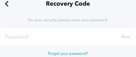 Snapchat: How to Generate an Account Recovery Code
