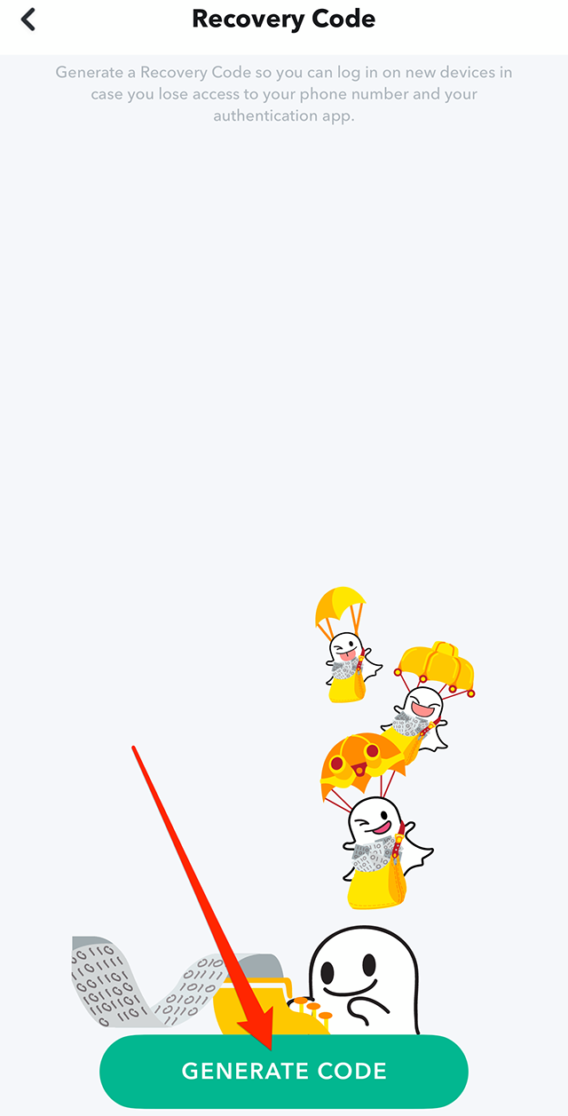 Snapchat: How to Generate an Account Recovery Code